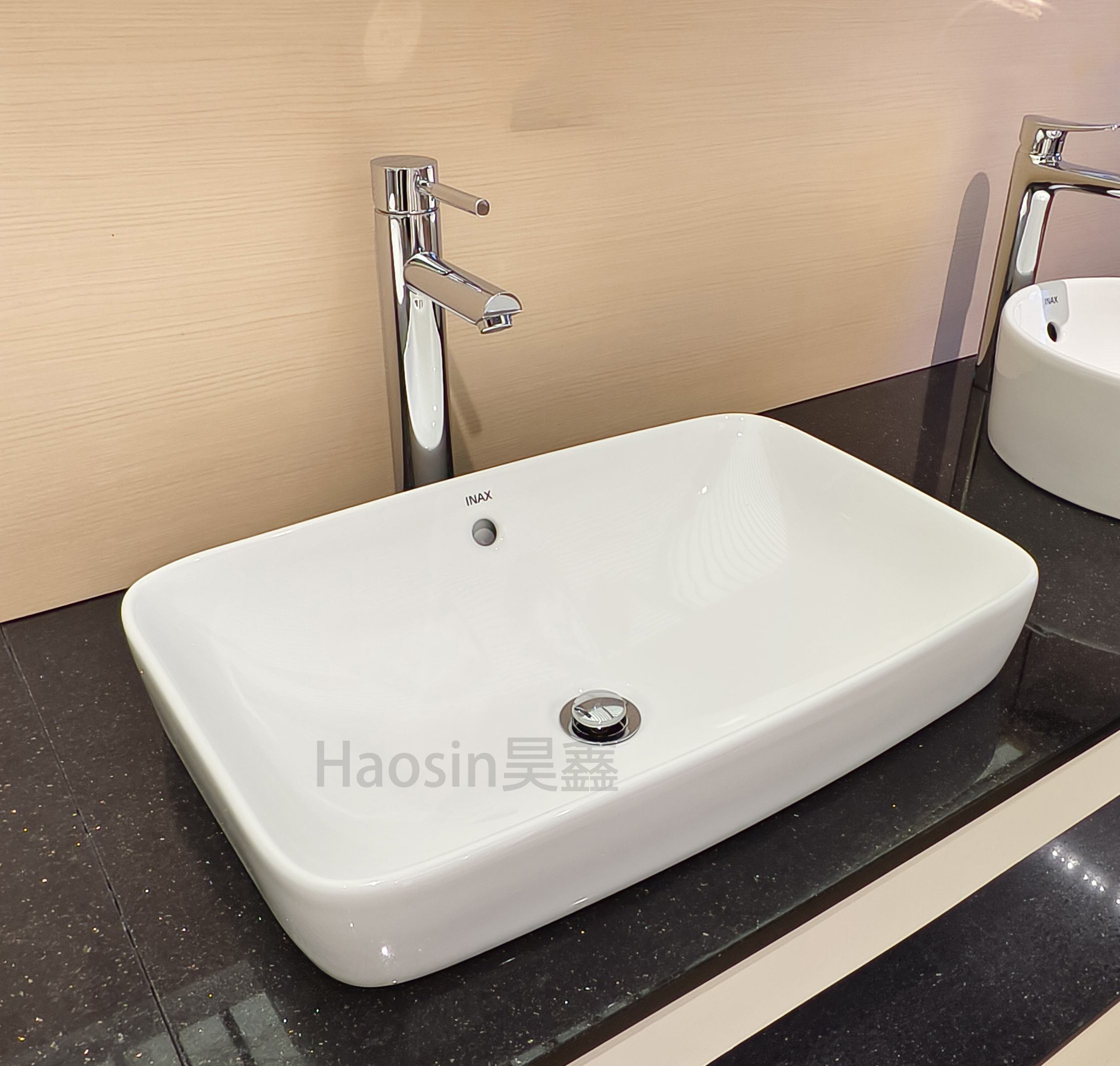 日本INAX半嵌型臉盆AL-299V-TW/BW1-58CM(牌價6900元) – 昊鑫衛浴